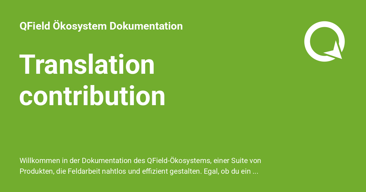 Translation contribution - QField Ökosystem Dokumentation