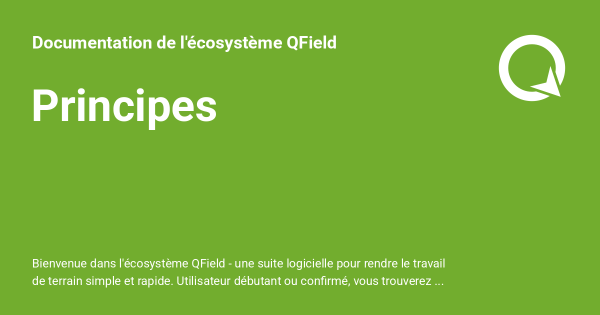Principes - Documentation de l'écosystème QField