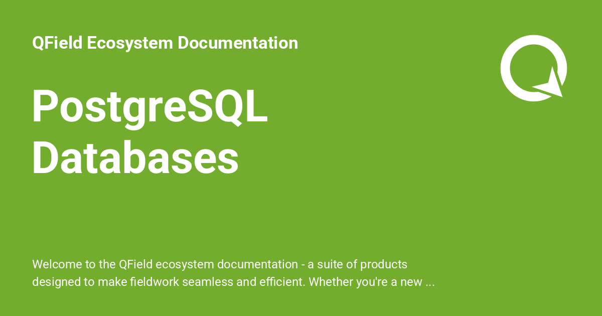 PostgreSQL Databases - QField Ecosystem Documentation